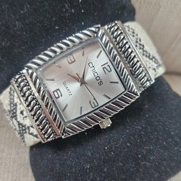 Chico's | Accessories | Chicos Ladies Wristwatch Snake Pattern Faux ...